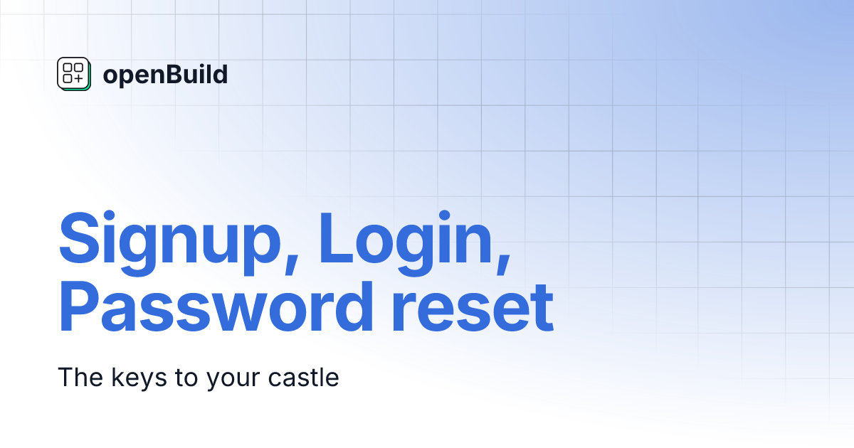 Signup, Login, Password reset | openBuild