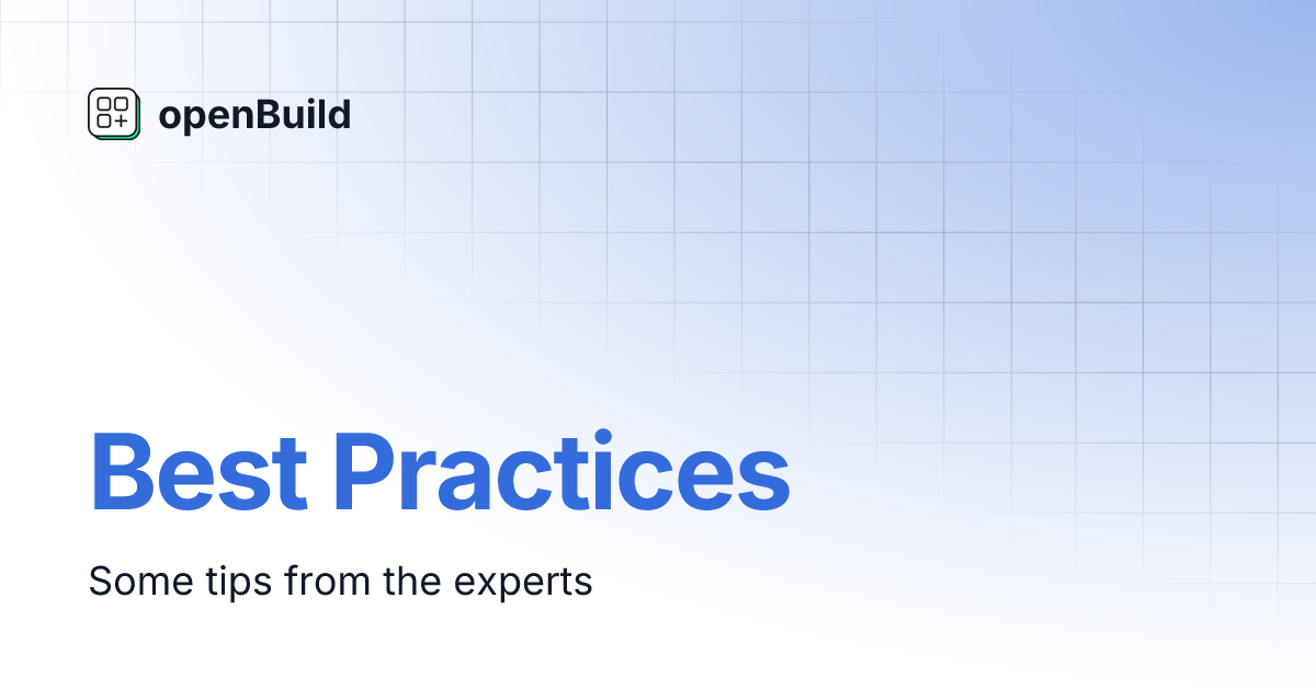 Best Practices | openBuild